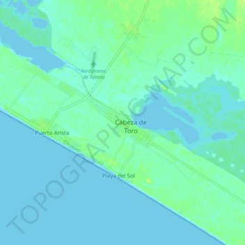 Cabeza de Toro topographic map, elevation, terrain