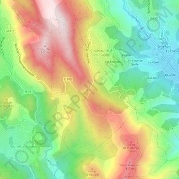 Le Col topographic map, elevation, terrain