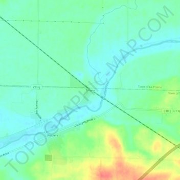 Tiffany topographic map, elevation, terrain