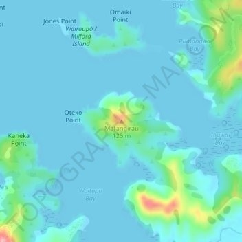 Matangirau topographic map, elevation, terrain