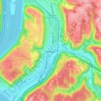 Holidays Cove topographic map, elevation, terrain