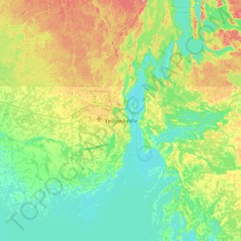 Yellowknife topographic map, elevation, terrain