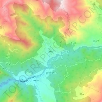 Galala topographic map, elevation, terrain