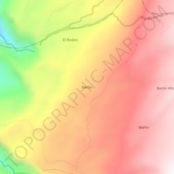 Berlin topographic map, elevation, terrain