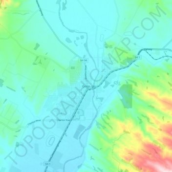Gore topographic map, elevation, terrain
