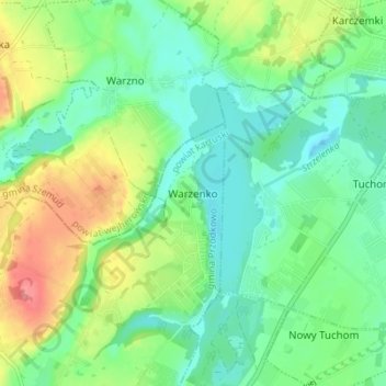 Warzenko topographic map, elevation, terrain