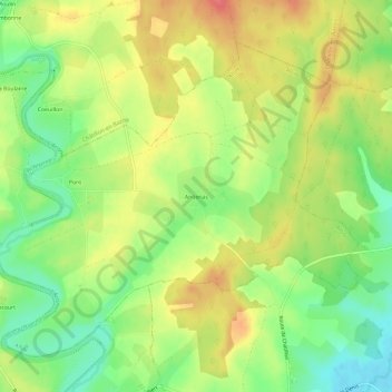 Andenas topographic map, elevation, terrain