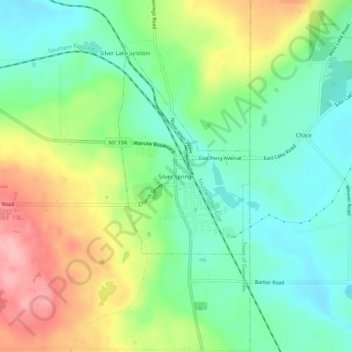 Silver Springs topographic map, elevation, terrain