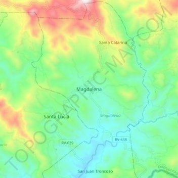 Magdalena topographic map, elevation, terrain