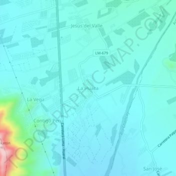 La Huaca topographic map, elevation, terrain
