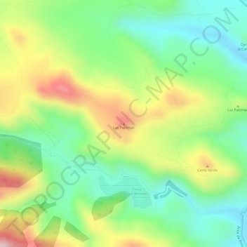 Las Palomas topographic map, elevation, terrain
