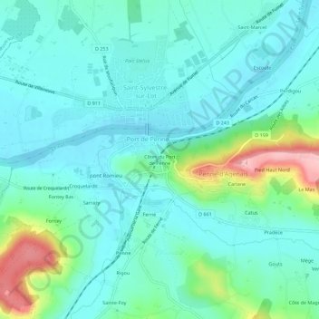 Côtes du Port de Penne topographic map, elevation, terrain