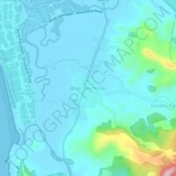 Borli Panchatan topographic map, elevation, terrain