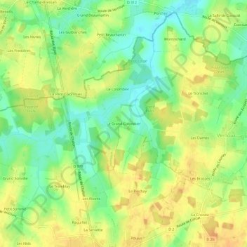 Le Grand Colombier topographic map, elevation, terrain