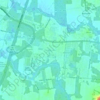 Twin Rivers topographic map, elevation, terrain