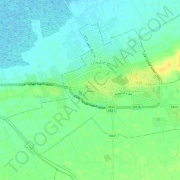 Soliman topographic map, elevation, terrain