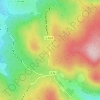 Col de la République topographic map, elevation, terrain