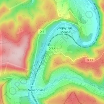 Solférino topographic map, elevation, terrain