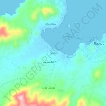 Livadia topographic map, elevation, terrain