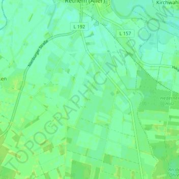 Rethem-Moor topographic map, elevation, terrain