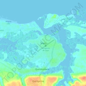 Soyo topographic map, elevation, terrain