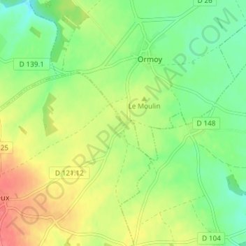 Borville topographic map, elevation, terrain