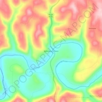 Mahoning Furnace topographic map, elevation, terrain