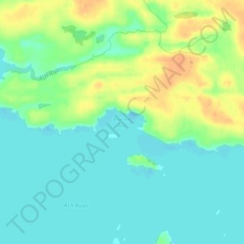 Blue Fin Bay topographic map, elevation, terrain