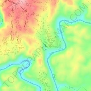 Gerojogan Lepo topographic map, elevation, terrain