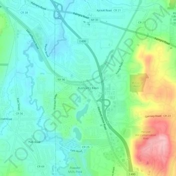 Bushnell's Basin topographic map, elevation, terrain