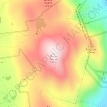 Mount Everett topographic map, elevation, terrain