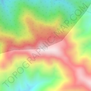2400m topographic map, elevation, terrain