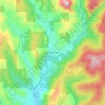 Olive Springs topographic map, elevation, terrain
