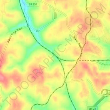 Pittsburgh Junction topographic map, elevation, terrain