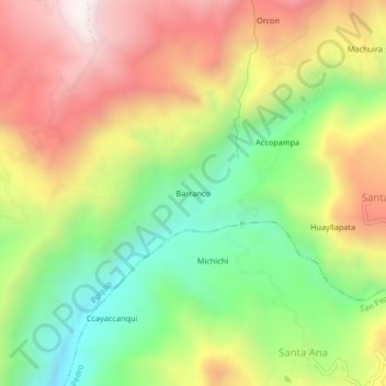Barranco topographic map, elevation, terrain