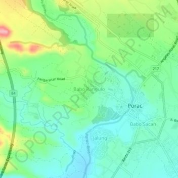 Babo Pangulo topographic map, elevation, terrain