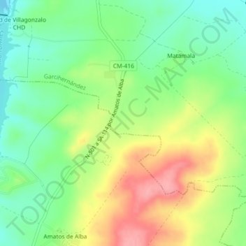 Los Arapiles topographic map, elevation, terrain