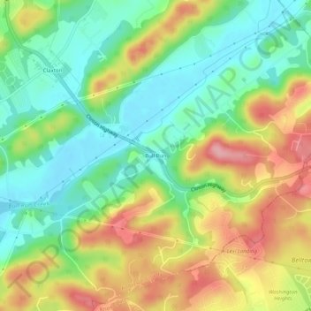 Bull Run topographic map, elevation, terrain