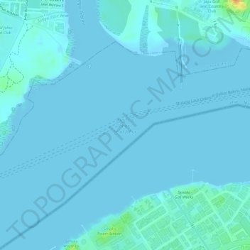 Straits of Johor topographic map, elevation, terrain