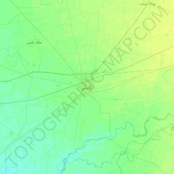 Pakpattan topographic map, elevation, terrain