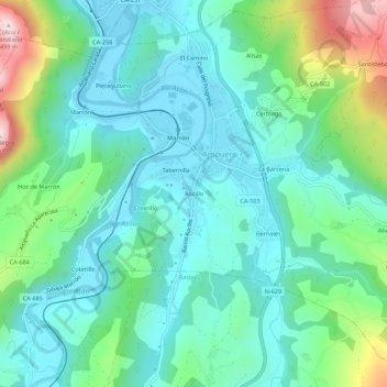 Rocillo topographic map, elevation, terrain