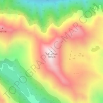 Eldrig Peak topographic map, elevation, terrain