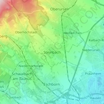 Steinbach topographic map, elevation, terrain