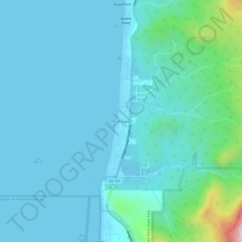 Arch Cape topographic map, elevation, terrain