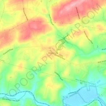 Romansville topographic map, elevation, terrain