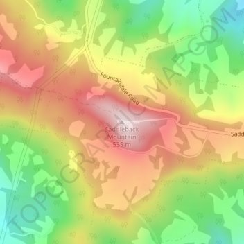 Saddleback Mountain topographic map, elevation, terrain
