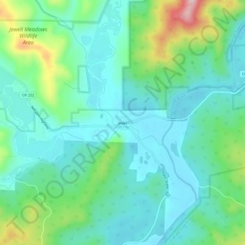 Jewell topographic map, elevation, terrain