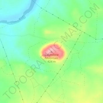 Sandstone Mountain topographic map, elevation, terrain