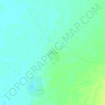 Dianra topographic map, elevation, terrain