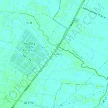 Tân Hương topographic map, elevation, terrain